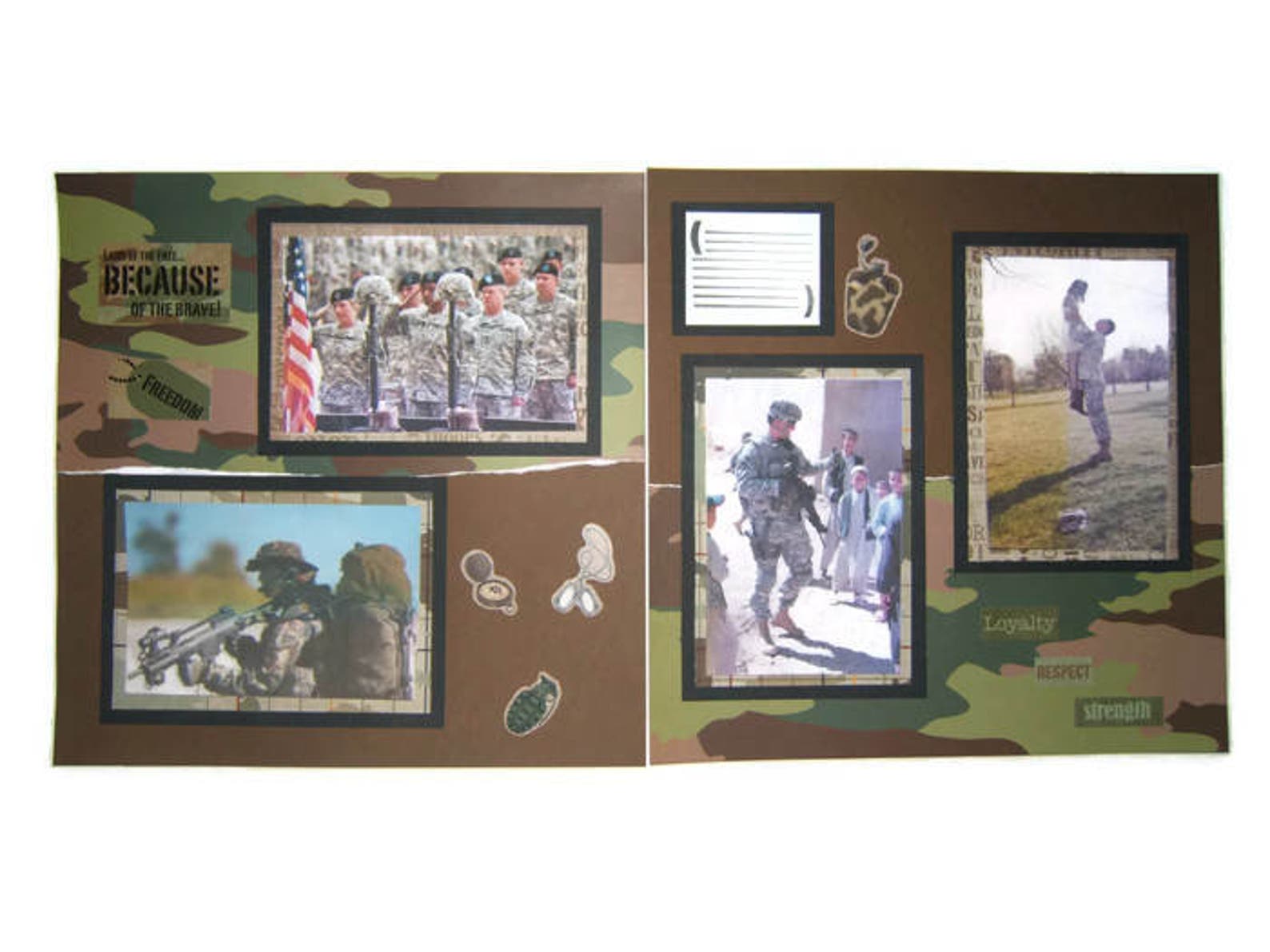 Army Scrapbook Pages Premade Army Layout Military Pages - Etsy