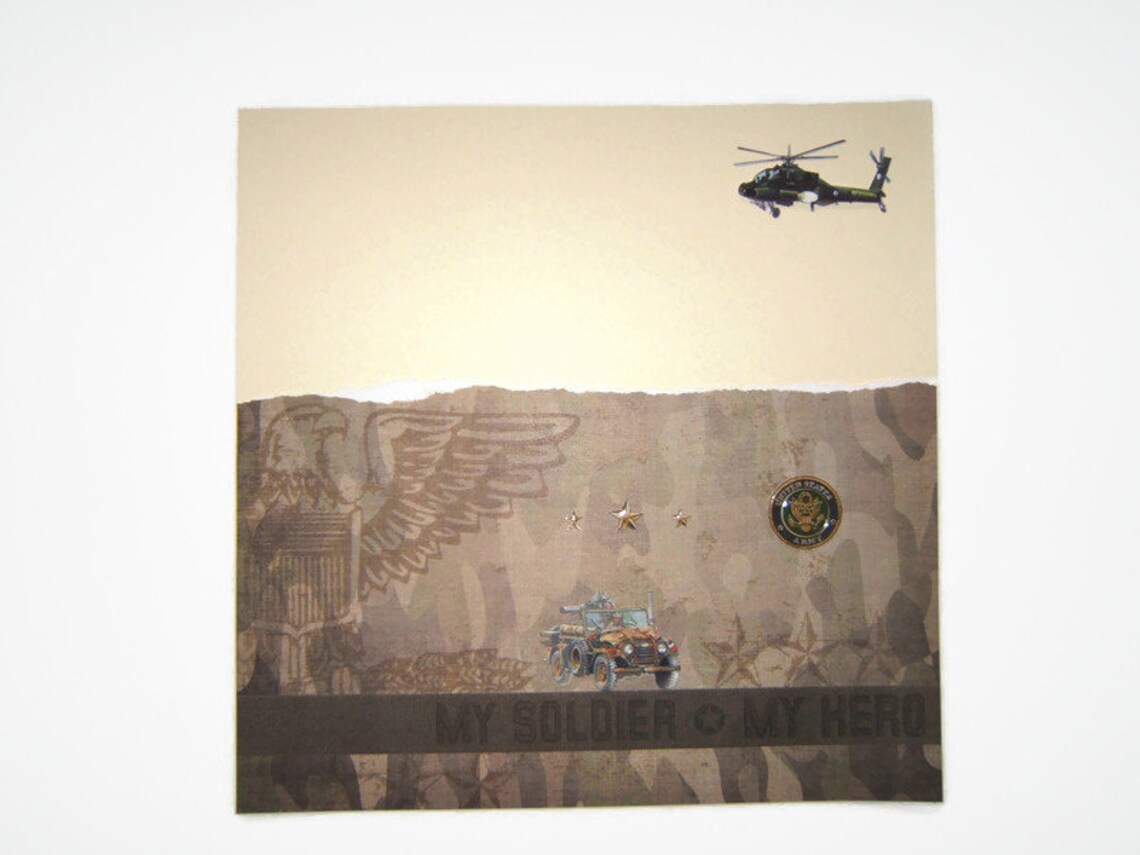 Army Scrapbook Layout Army Pages Military Pages Military - Etsy