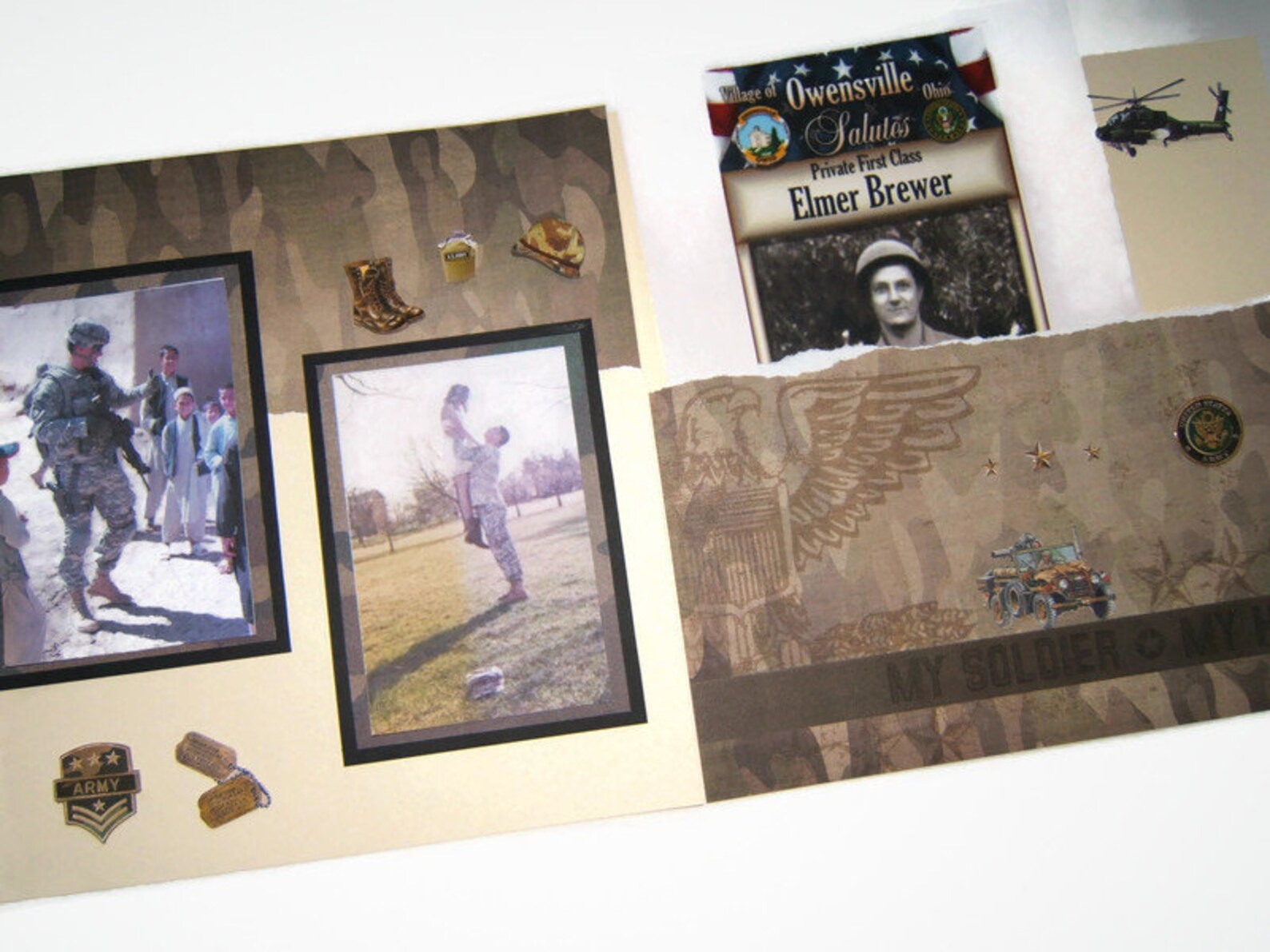 Army Scrapbook Layout - Army Pages - Military Pages - Military Premade ...