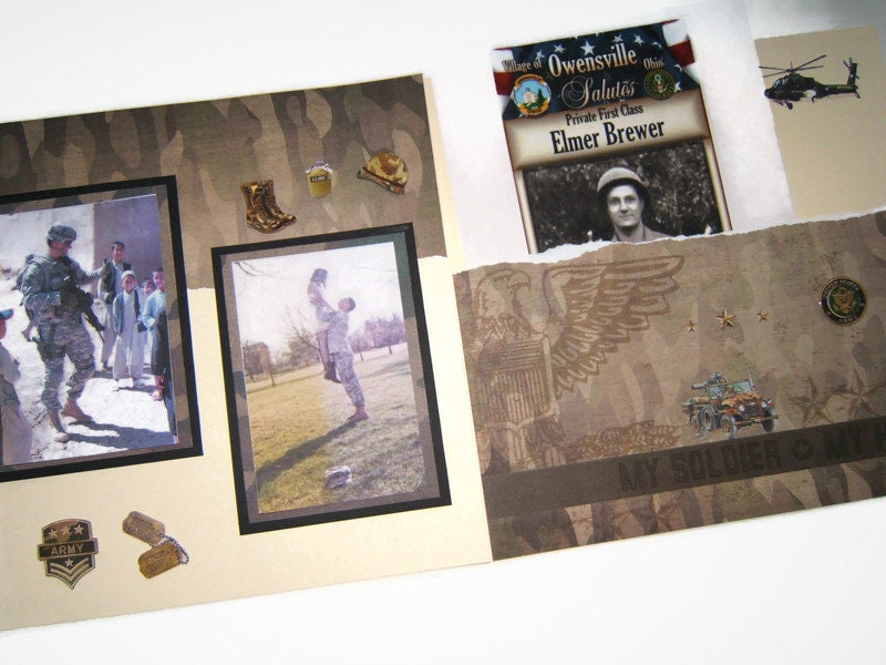 Army Scrapbook Layout Army Pages Military Pages Military Premade ...