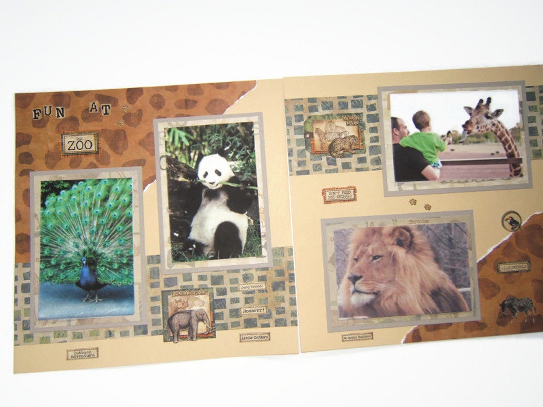 Premade Zoo Scrapbook Pages - Zoo Scrapbook Layouts - Premade Summer ...