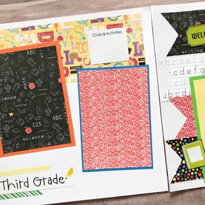 Third Grade Scrapbook Pages - Back to School Layout - Premade Third ...