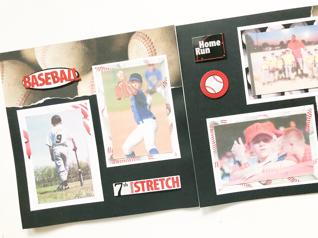 Baseball Scrapbook Pages - Premade Baseball Layouts - 12 by 12 Premade ...