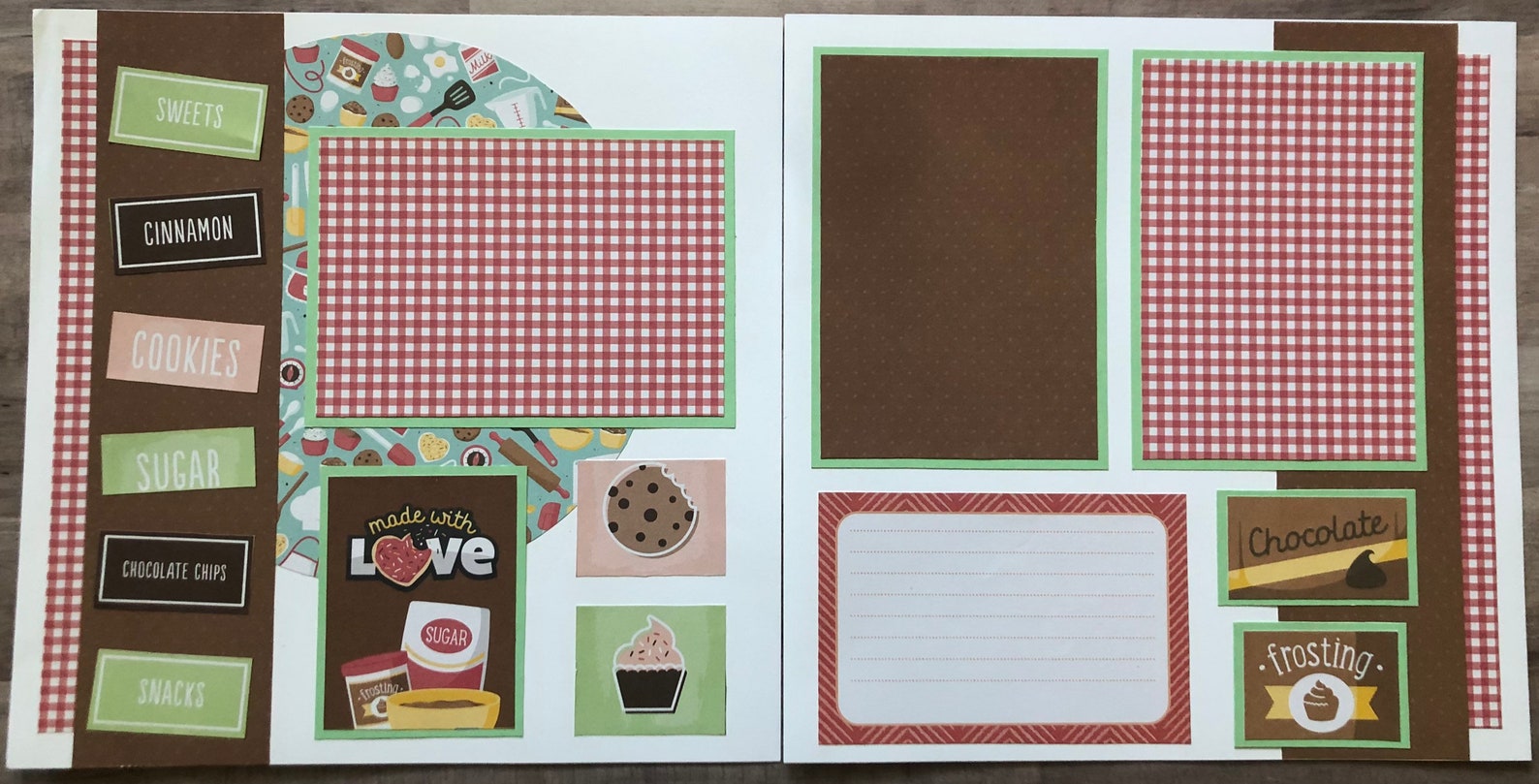 Baking Scrapbook Layouts 12 by 12 Baking Scrapbook Pages Premade ...