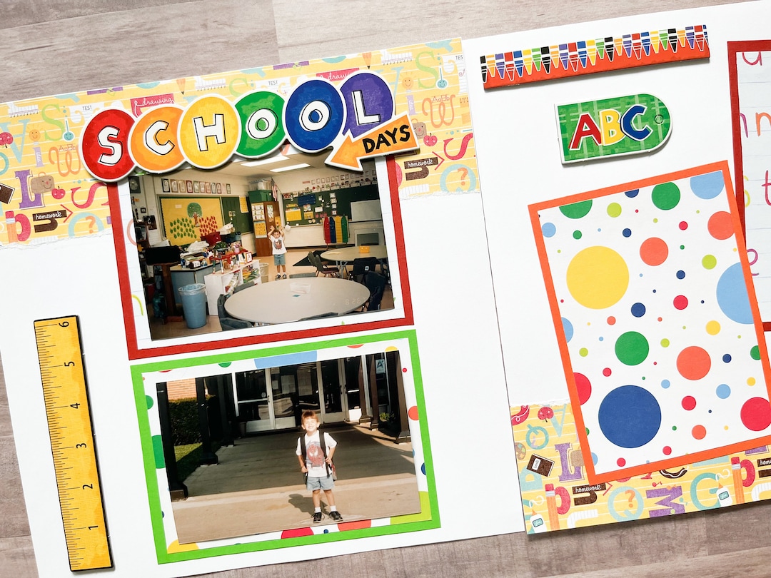 Back to School Pages - School Scrapbook Pages - Premade School Layouts ...