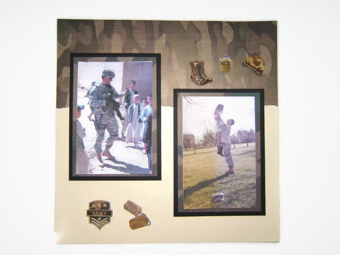 Army Scrapbook Layout Army Pages Military Pages Military - Etsy