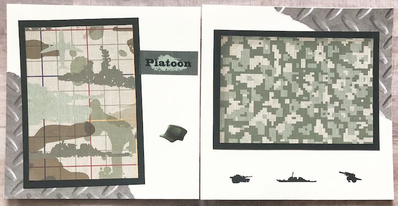Army Scrapbook Album - Premade 8 by 8 Army Scrapbook - Military Album ...