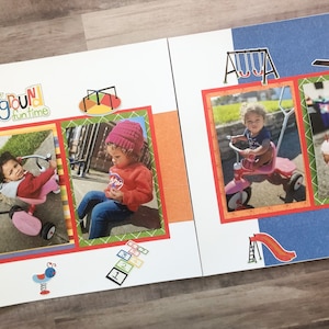 Playground Scrapbook Layout Park Pages 12 by 12 Playground | Etsy