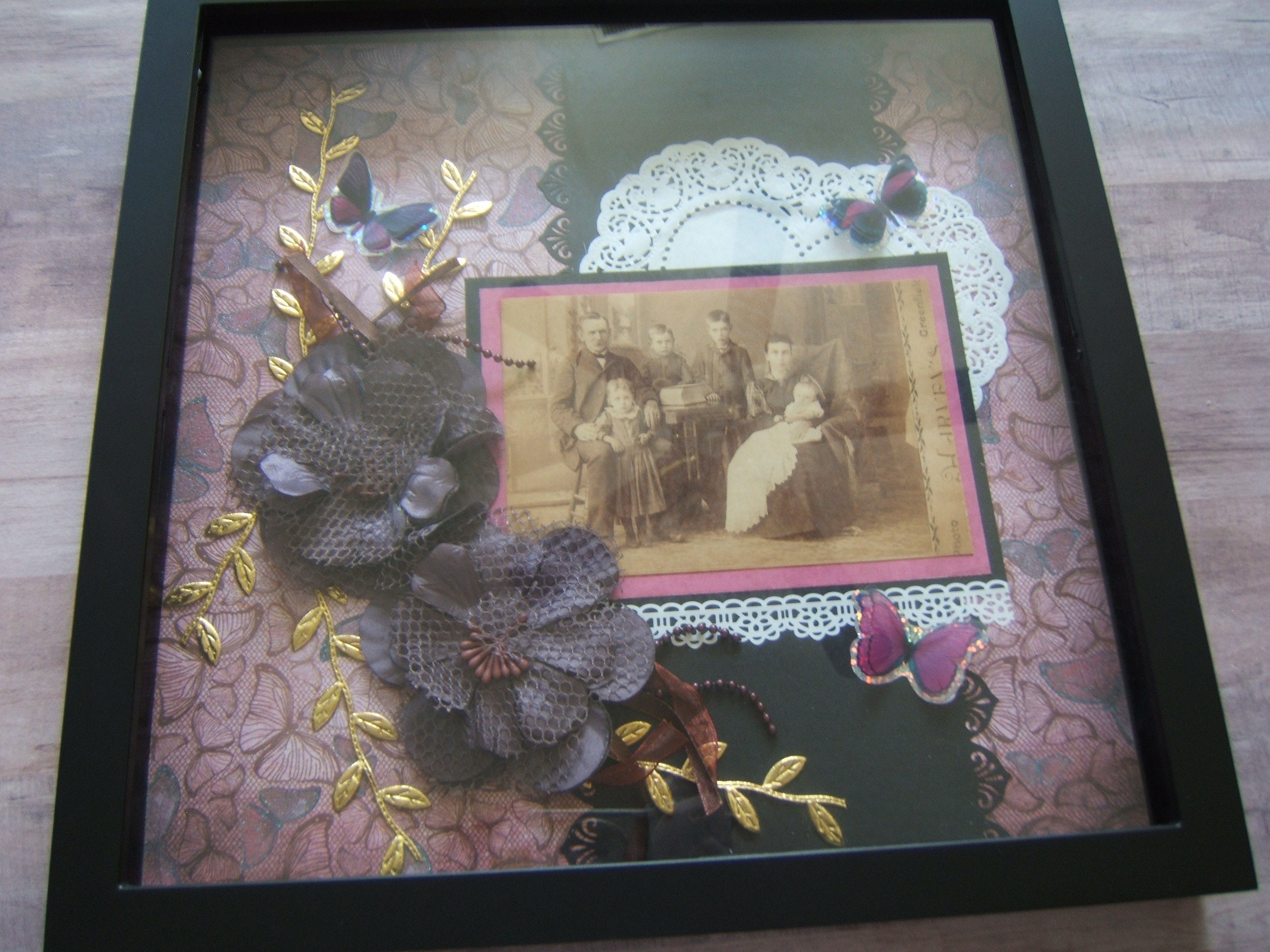 Premade Family Shadow Box Layout Grandma Birthday Gift 12 - Etsy