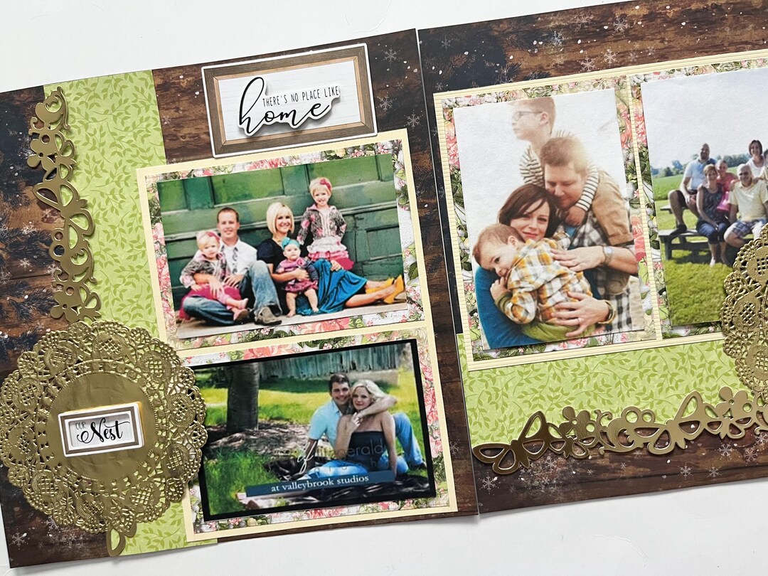 12 by 12 Family Scrapbook Layouts - Premade Family Scrapbook Pages ...