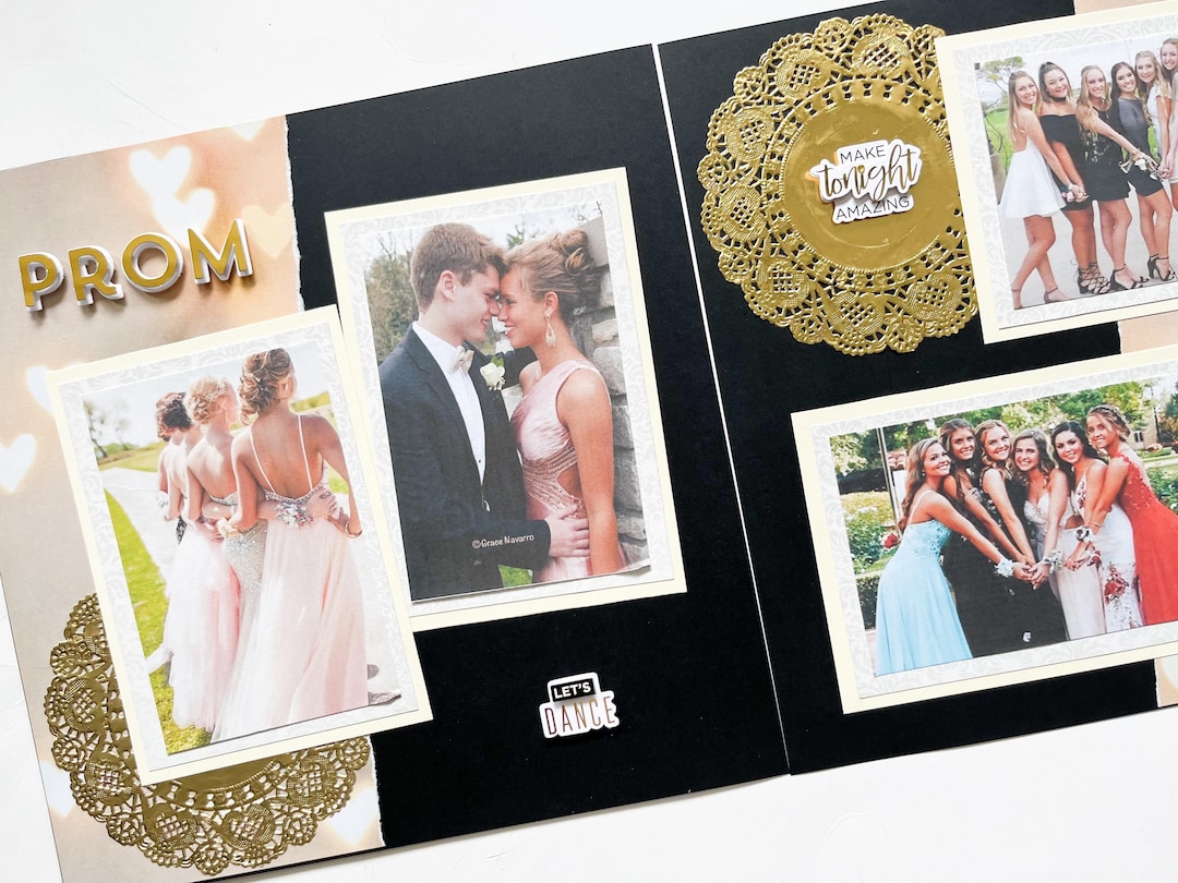 Prom Scrapbook Layouts - Premade Prom Scrapbook Pages - School Dance ...