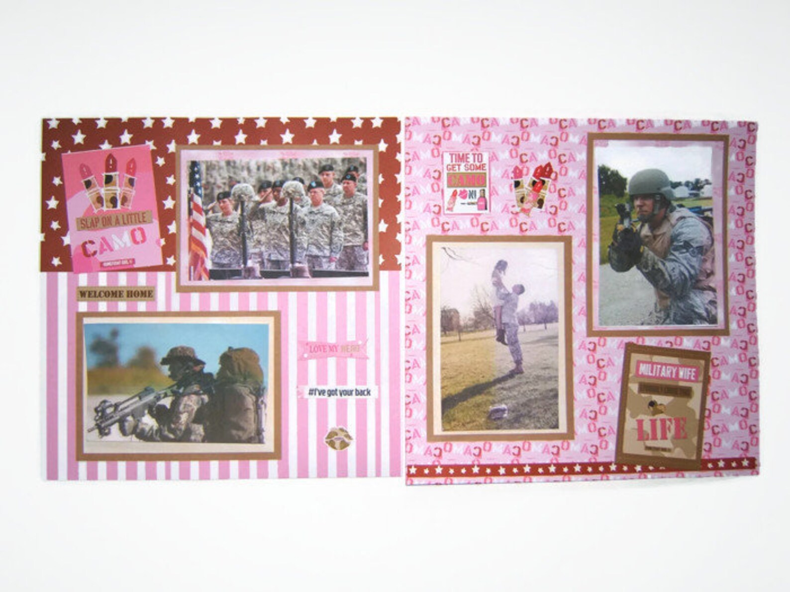 Army Wife Scrapbook Layout Premade Army Wife Pages - Etsy