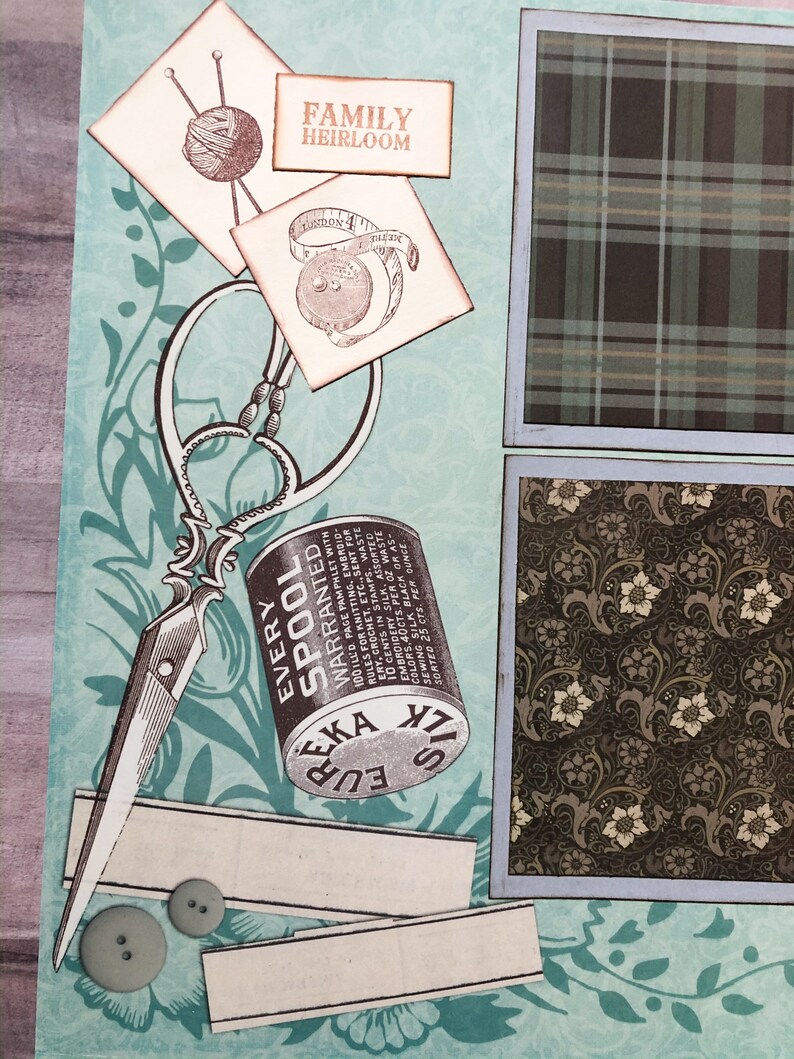 Sewing Scrapbook Layouts 12 by 12 Family Scrapbook Pages - Etsy