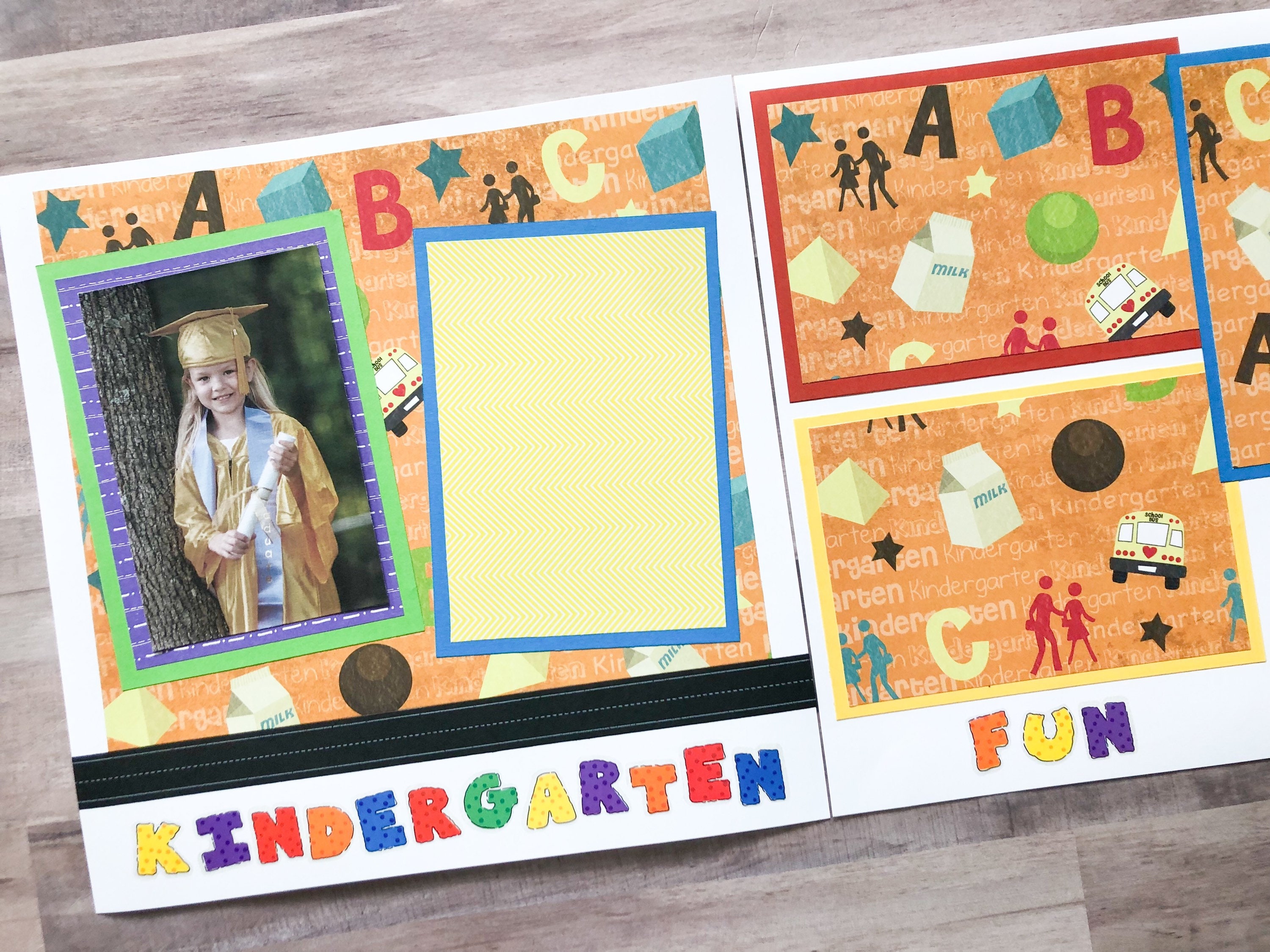 Kindergarten Scrapbook Pages - Back to School Layout - Premade ...