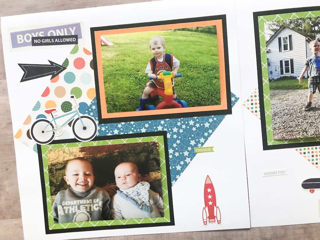 Little Boy Scrapbook Pages - Boy Scrapbook Layout - Boy Pages - 12 by ...