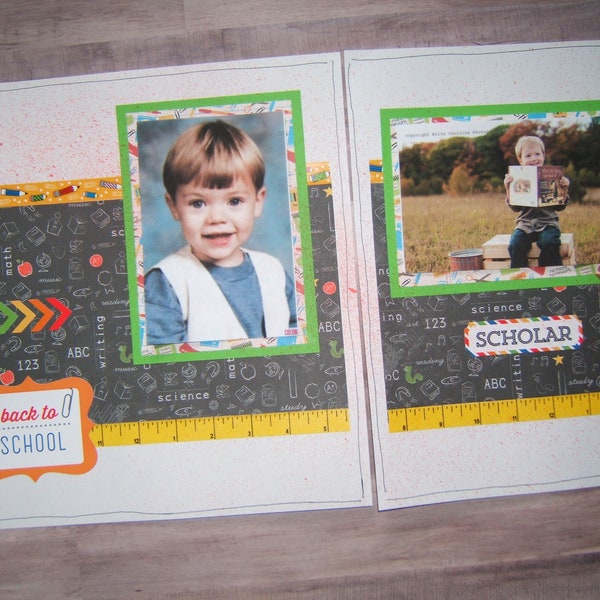 School Scrapbook Layout - Etsy
