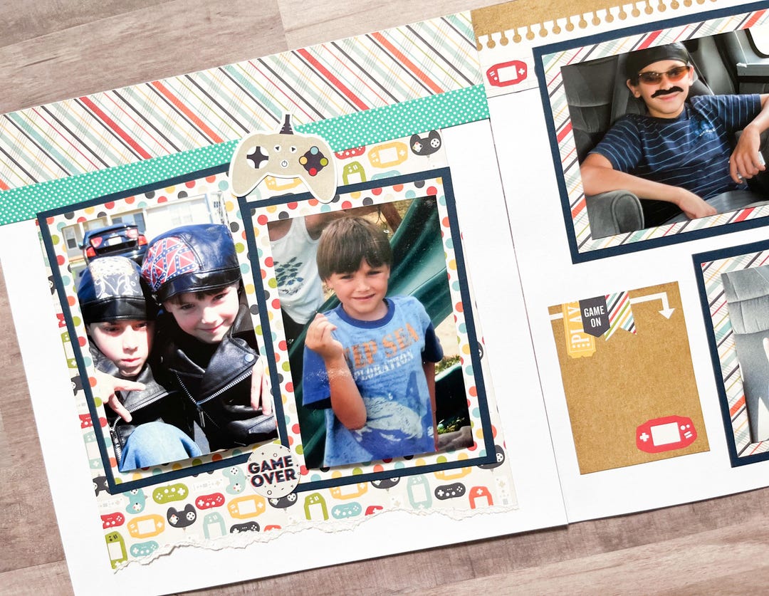Boy Pages - Video Game Scrapbook Layout - Boy Scrapbook Pages - Video ...