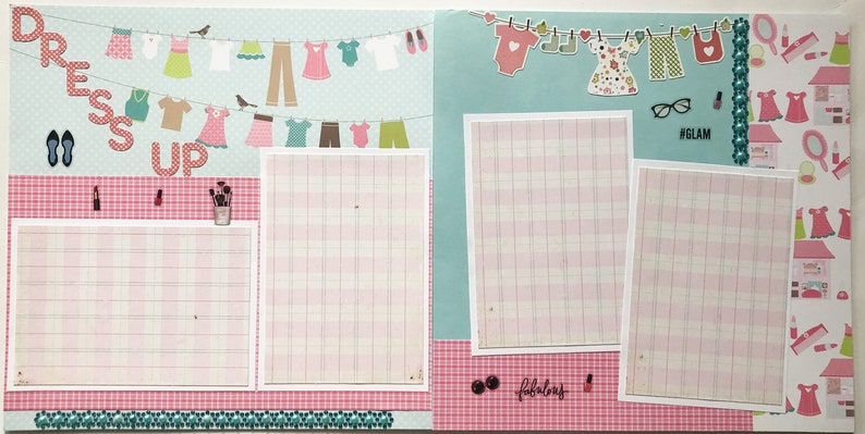 Premade Dress up Scrapbook Layout - Girl Scrapbook Layouts - Girl Dress ...