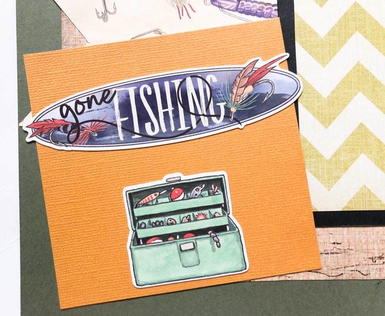 Premade Fishing Scrapbook Pages Fishing Scrapbook Layouts - Etsy