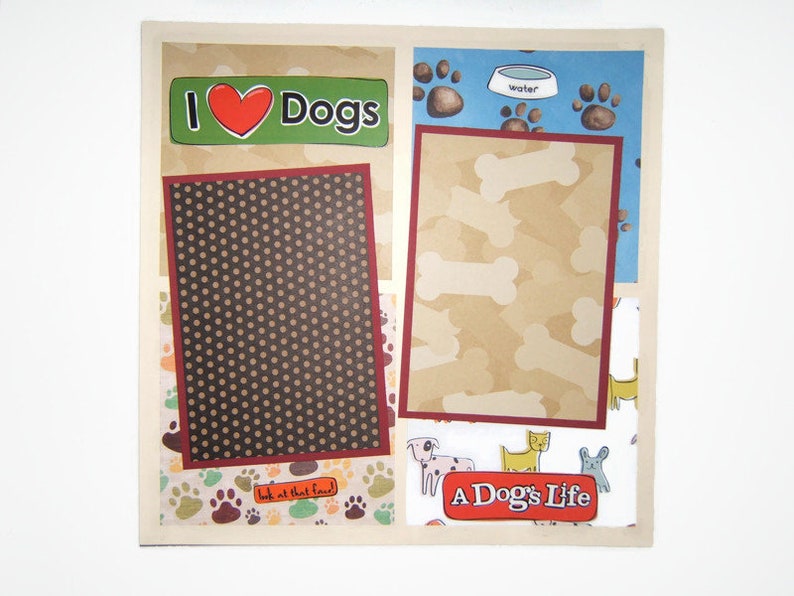 Dog Pages - Premade Dog Scrapbook Pages - Puppy Scrapbook Pages ...
