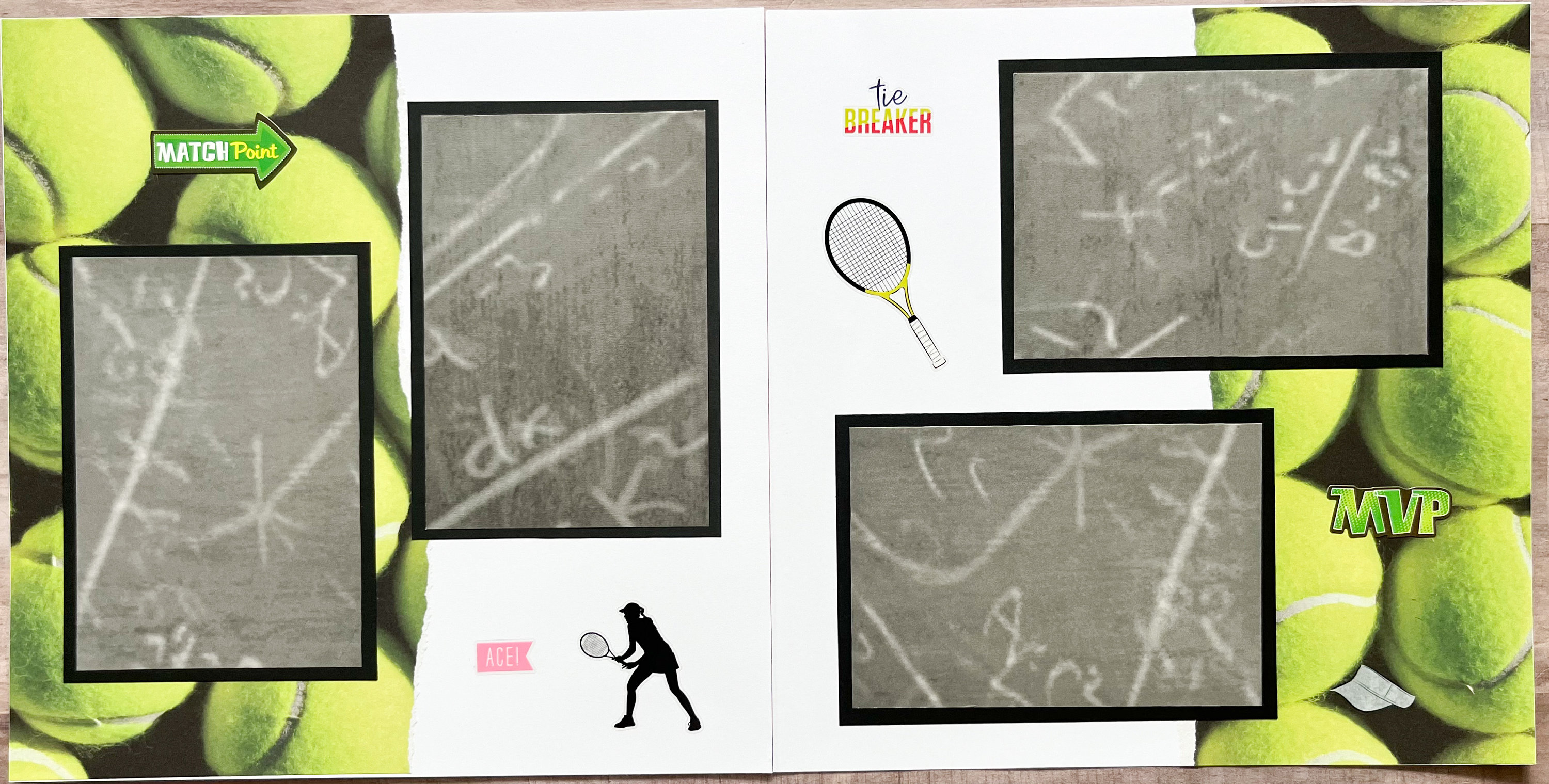 Tennis Scrapbook Layouts - Tennis Scrapbook Layout - Premade Sports ...
