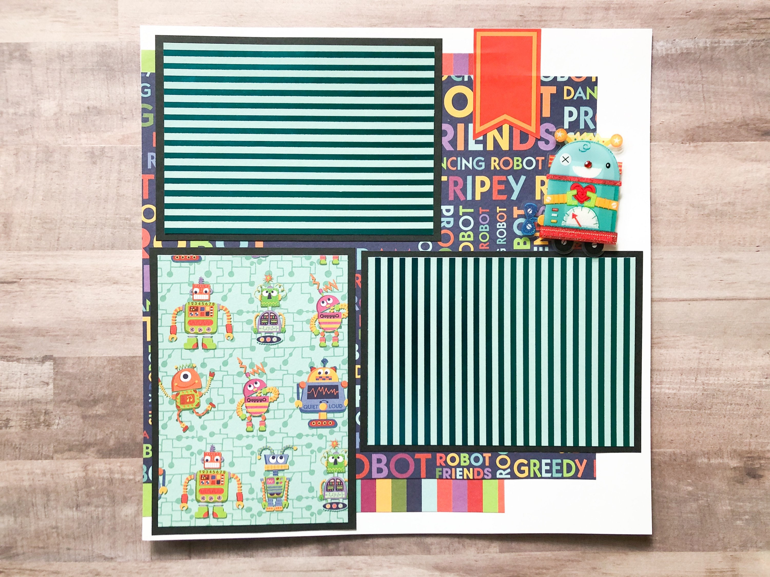 Robot Pages - Robot Scrapbook Layout - Boy Scrapbook Pages - Halloween ...