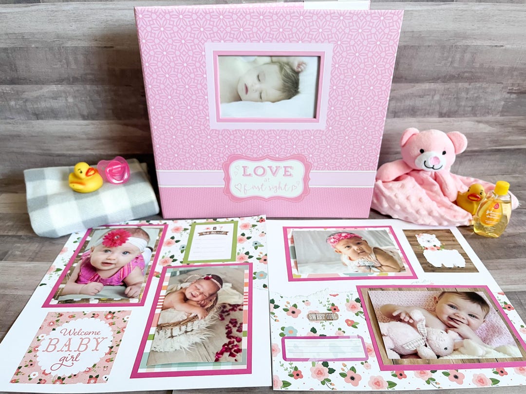 Baby Girl Scrapbook Album - Baby Girl Photo Album - Baby Girl Shower ...