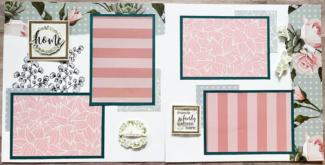 12 by 12 Family Scrapbook Layouts - Premade Family Scrapbook Pages ...