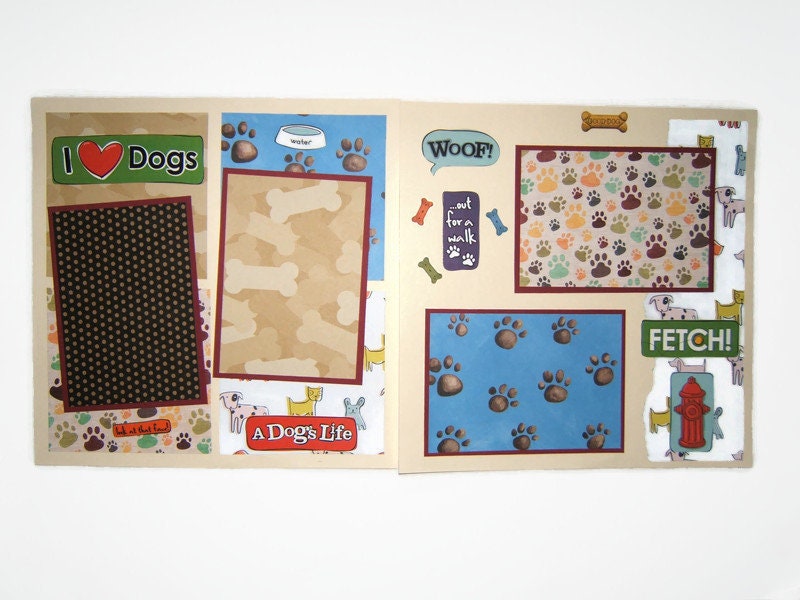 Dog Pages - Premade Dog Scrapbook Pages - Puppy Scrapbook Pages ...