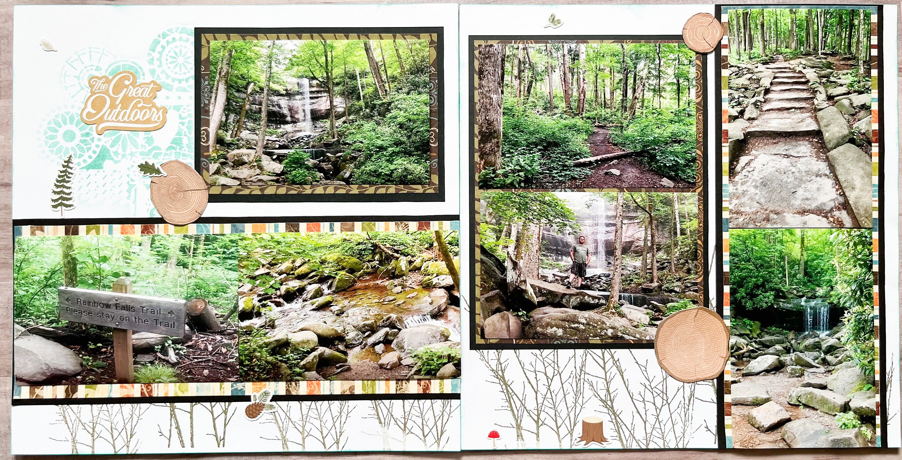 Hiking Scrapbook Layouts Premade Outdoor Pages Vacation Scrapbook ...