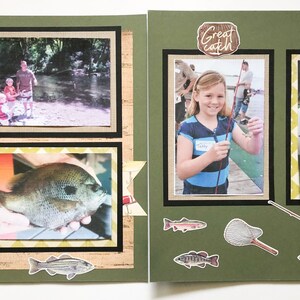 Premade Fishing Scrapbook Pages - Fishing Scrapbook Layouts - Premade ...