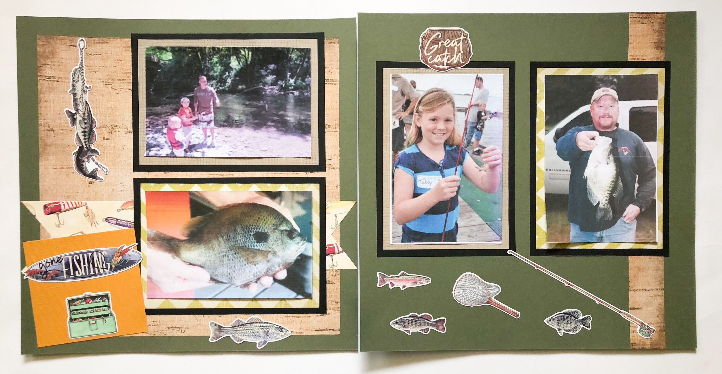 Premade Fishing Scrapbook Pages Fishing Scrapbook Layouts - Etsy