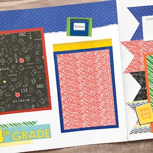 Fourth Grade Scrapbook Pages - Back to School Layout - Premade Fourth ...