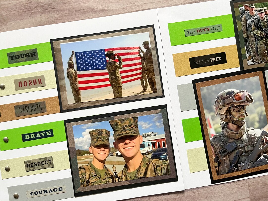 Army Scrapbook Pages - Premade Army Layout - Military Pages - Premade ...