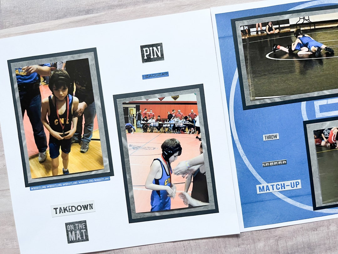 Wrestling Scrapbook Pages - Wrestling Layouts - Premade Wrestling Pages ...
