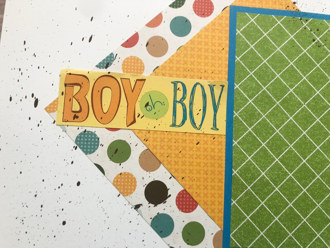 Boy Scrapbook Pages Boy Scrapbook Layout Boy Pages 12 by - Etsy