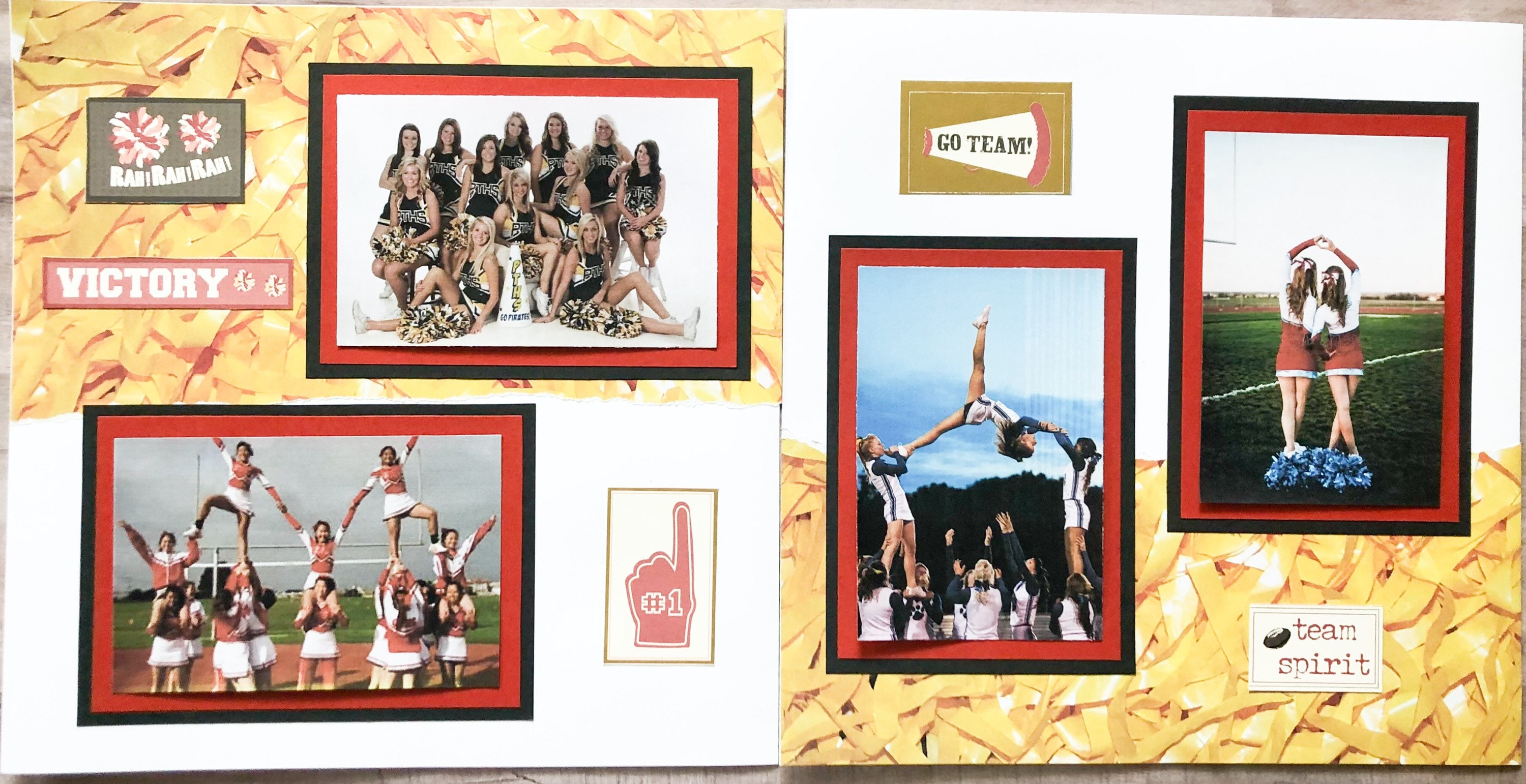 Cheerleading Scrapbook Layout - Premade Cheer Layouts - 12 by 12 ...