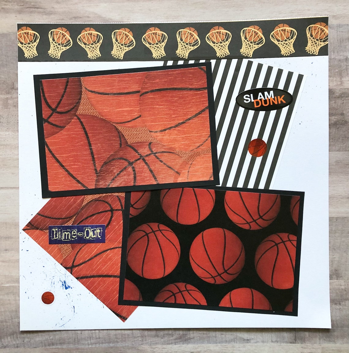 Basketball Scrapbook Pages Premade Basketball Layouts 12 | Etsy