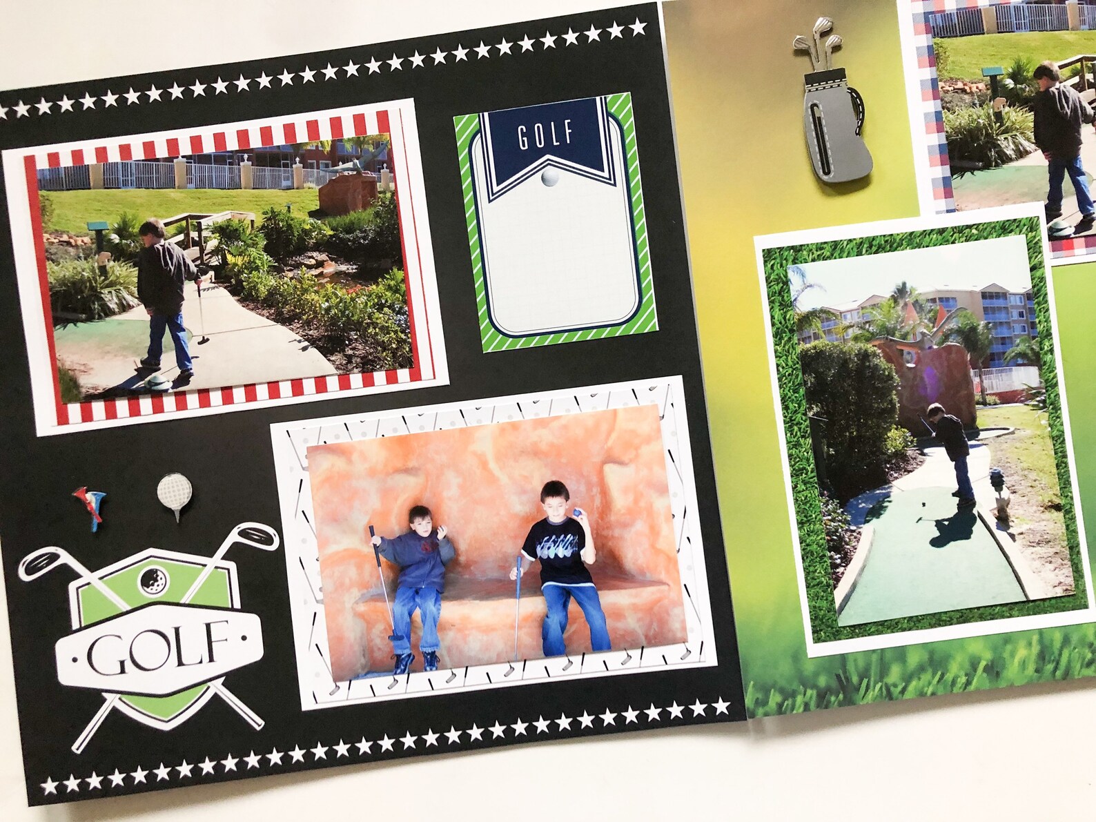 Golf Scrapbook Pages- Dad Scrapbook Layout - Premade Sports Pages - Etsy