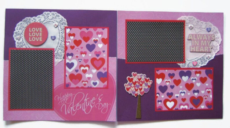 Valentine's Day Scrapbook Pages Valentine's Day Layout Valentine Pages ...