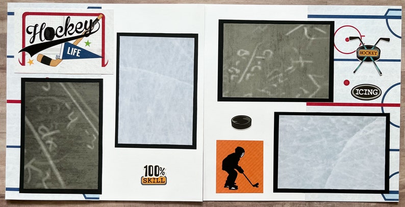 Hockey Scrapbook Pages Hockey Pages Premade Hockey Layouts Hockey Pages ...