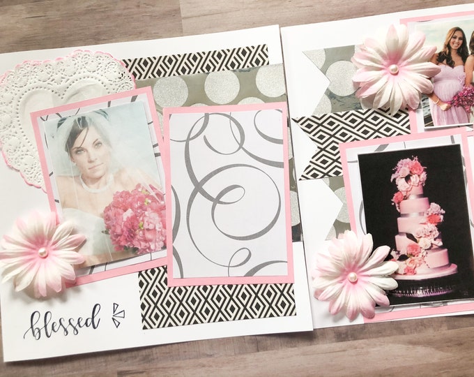 Pink Wedding Scrapbook Pages Premade Pink Wedding Scrapbook - Etsy
