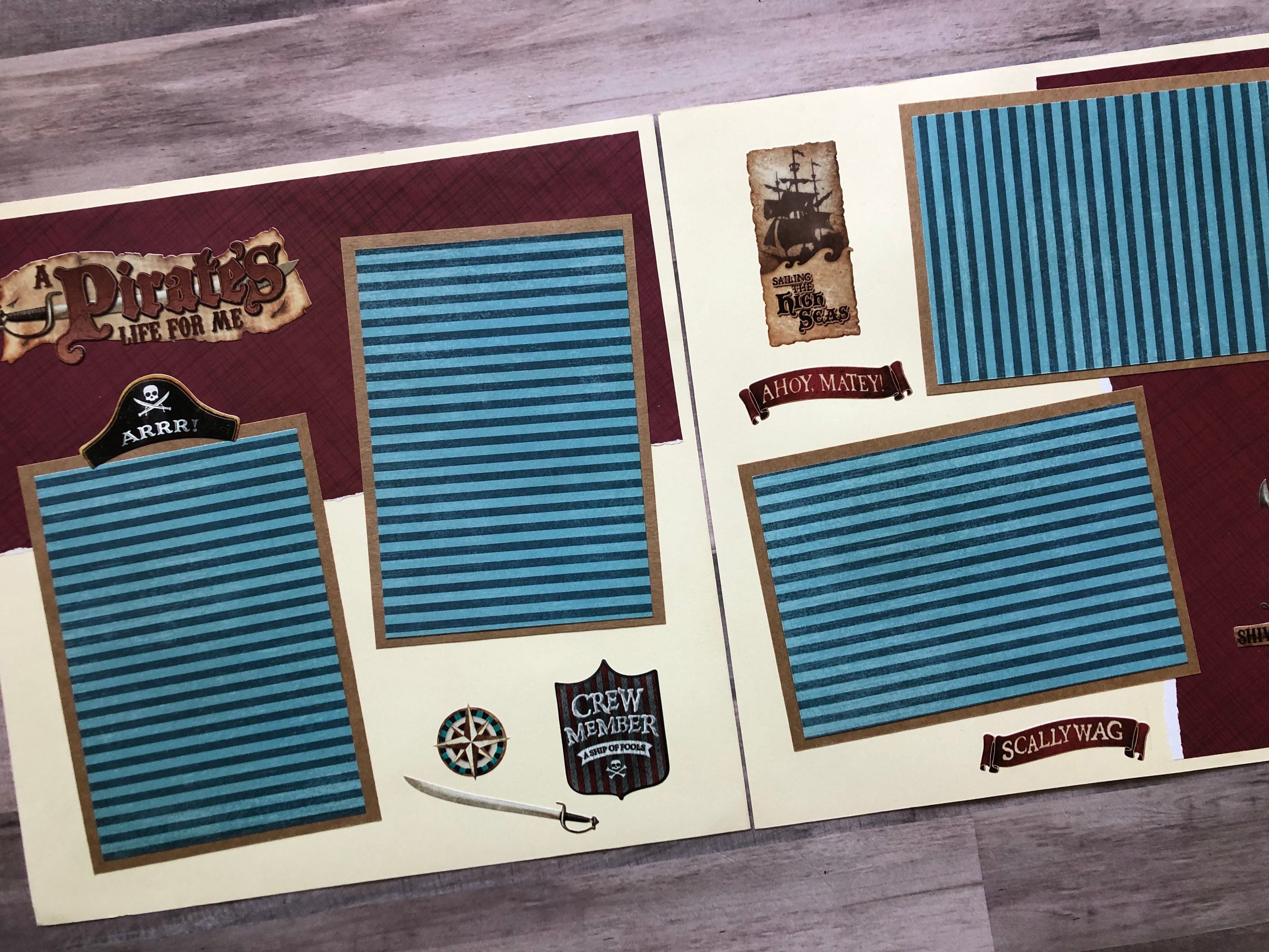 Pirate Scrapbook Pages - Premade Pirate Layouts - Halloween Layouts - Etsy