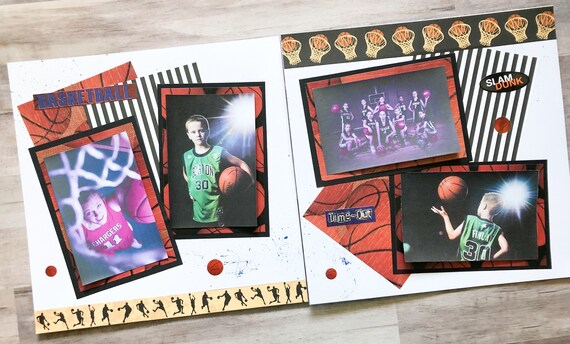 Basketball Scrapbook Pages Premade Basketball Layouts 12 | Etsy