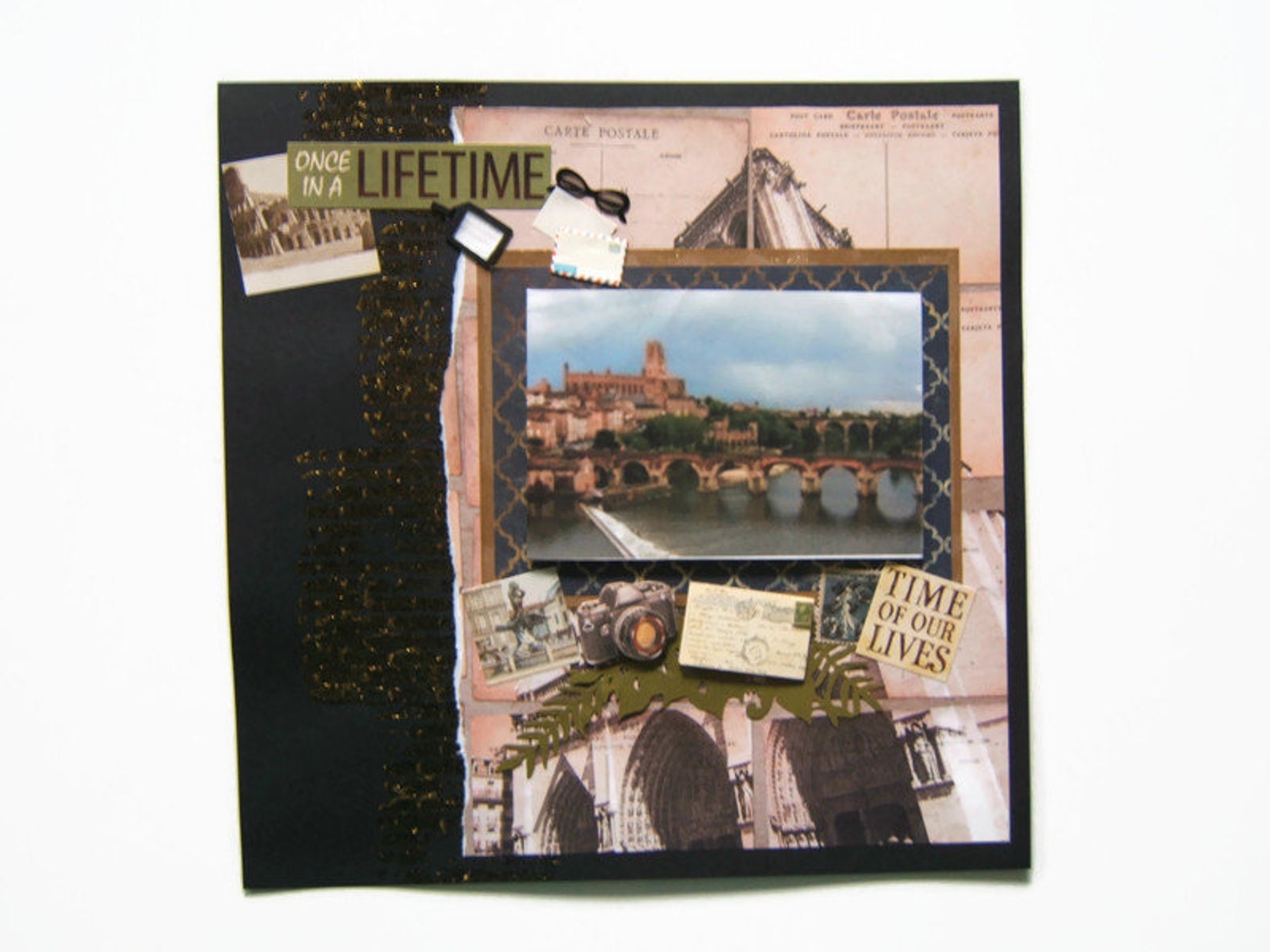 Travel Shadow Box Layout Travel Gift 12 by 12 Travel Layouts, Premade ...