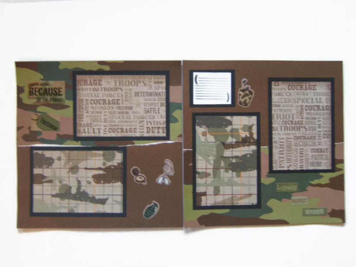 Army Scrapbook Pages Premade Army Layout Military Pages - Etsy