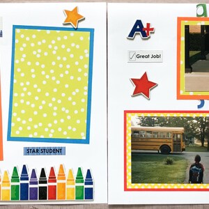 First Grade Scrapbook Pages - Back to School Layout - Premade First ...