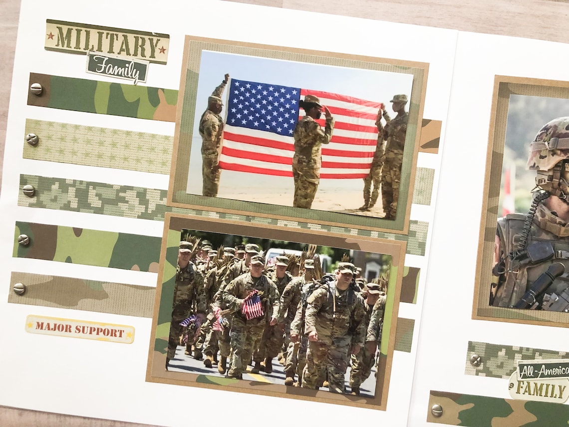 Army Scrapbook Pages - Premade Army Layout - Military Pages - 12 by 12 ...