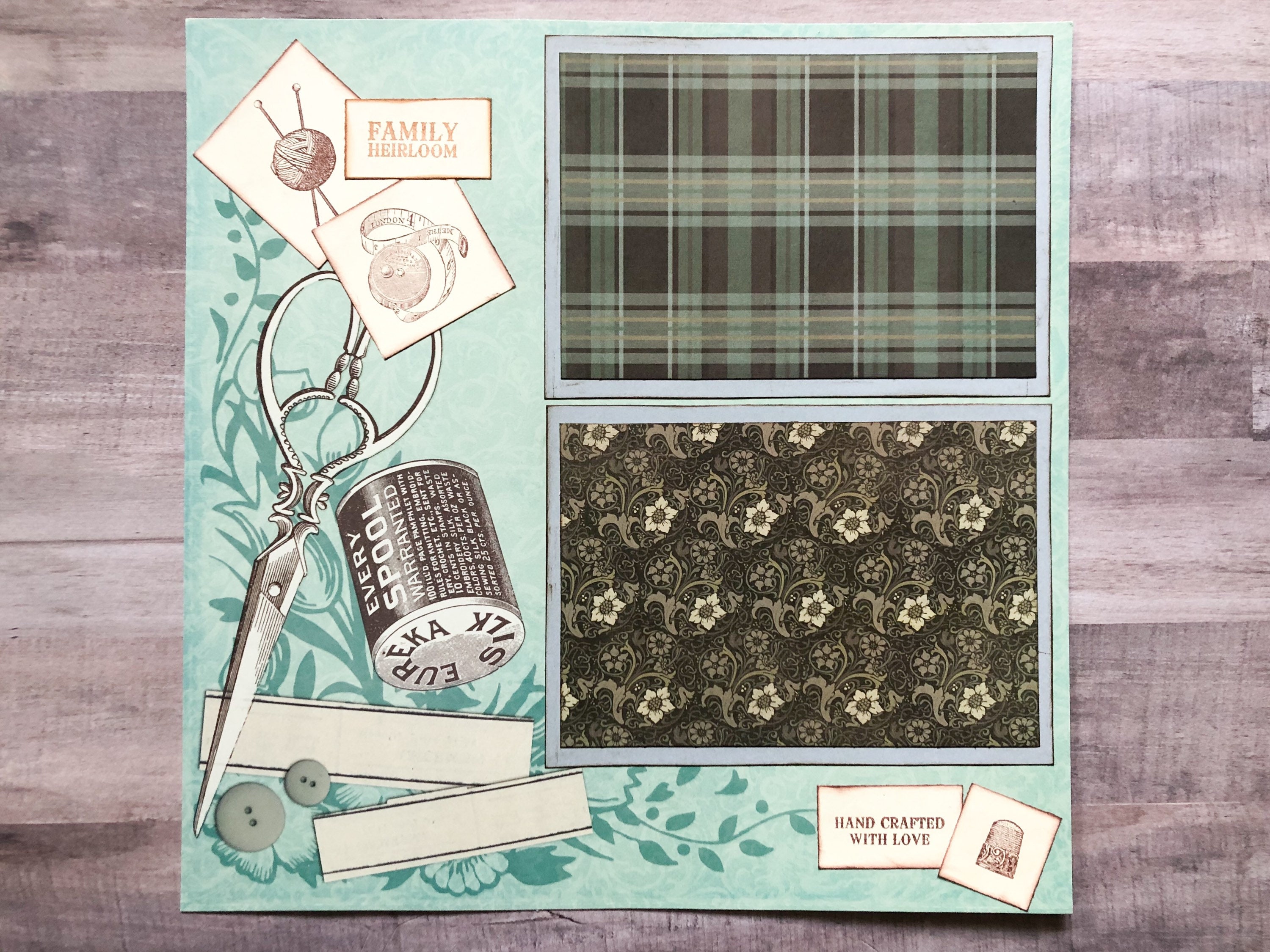 Sewing Scrapbook Layouts 12 by 12 Family Scrapbook Pages - Etsy