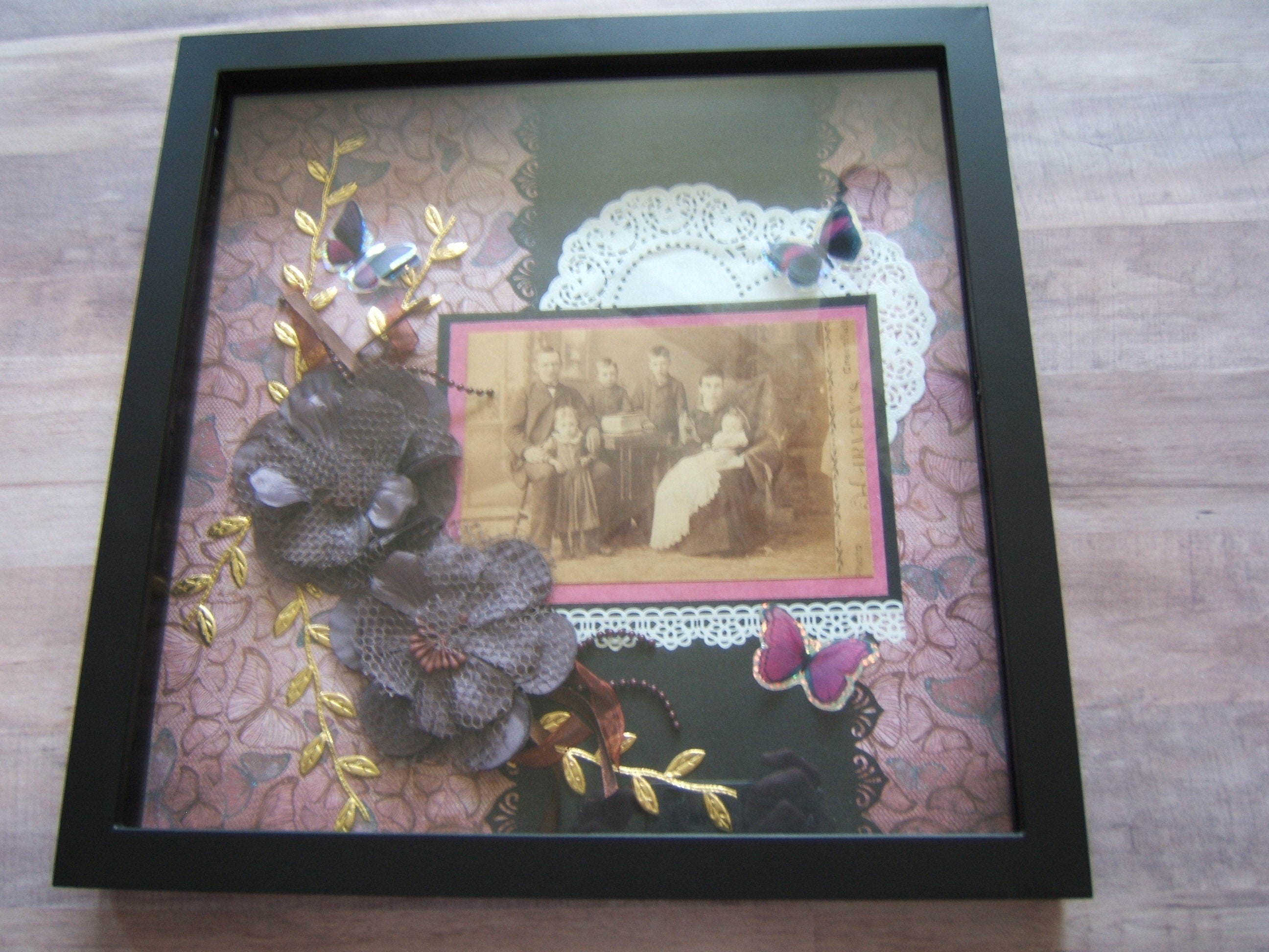 Premade Family Shadow Box Layout Grandma Birthday Gift 12 - Etsy